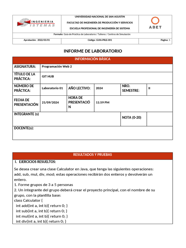 Informe Lab01 | PDF | Script Java | Java (lenguaje de programación)