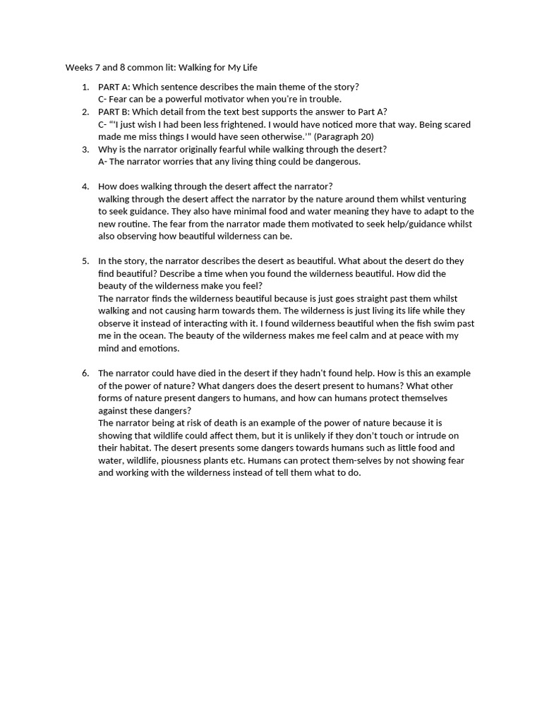 Weeks 7 and 8 common lit | PDF