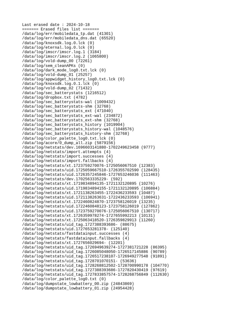Erased Log by Sos | PDF | Computer Data