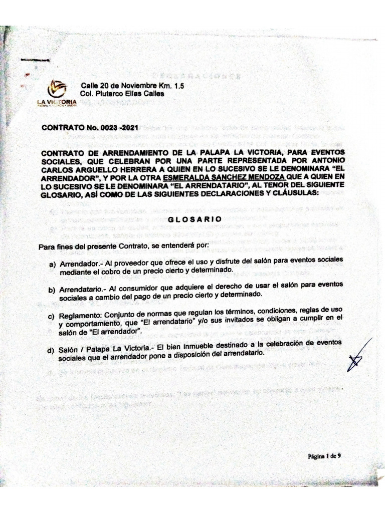 Contrato de La Palapa | PDF