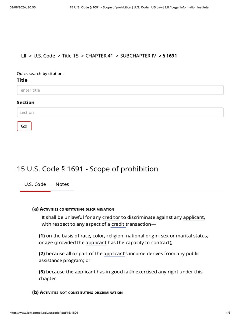 Discrimination in Credit Transactions | PDF | Real Estate Appraisal ...