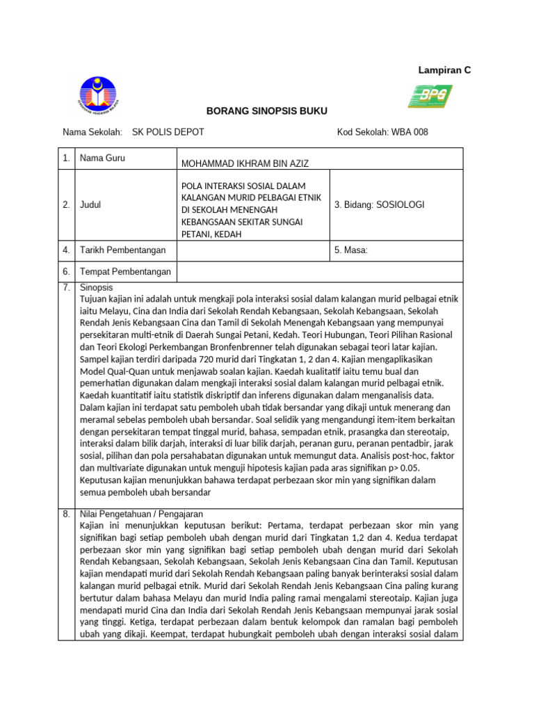 Sinopsis BUKU SPLKM | PDF