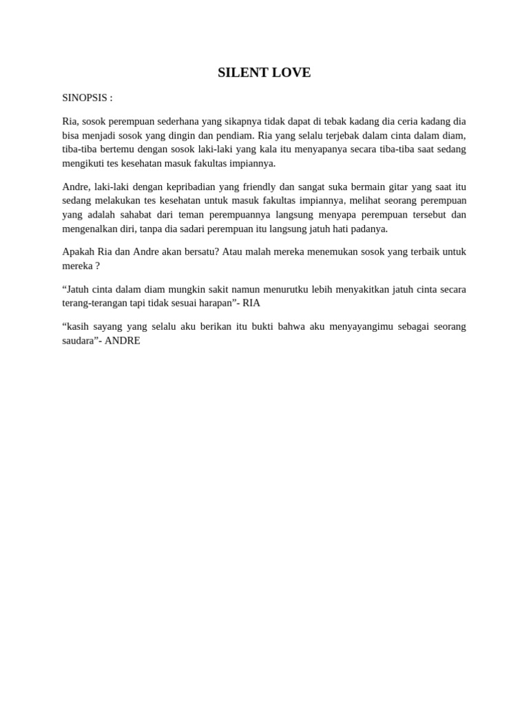 Silent Love | PDF | Puisi