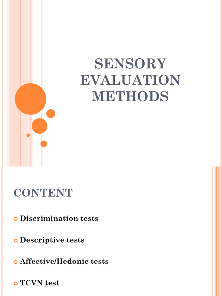 Sensory Evaluation Methods - Difference Tests | PDF | Statistics ...