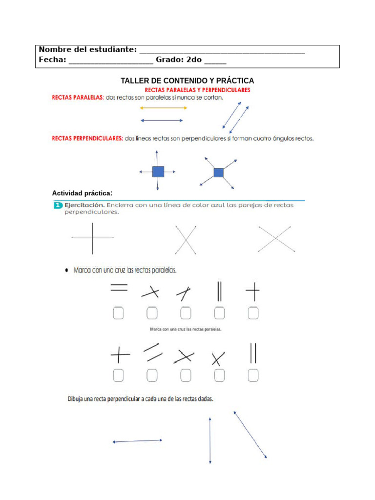 TALLER Rectas, Semirecta y Segmento PARA COMPARTIR | PDF