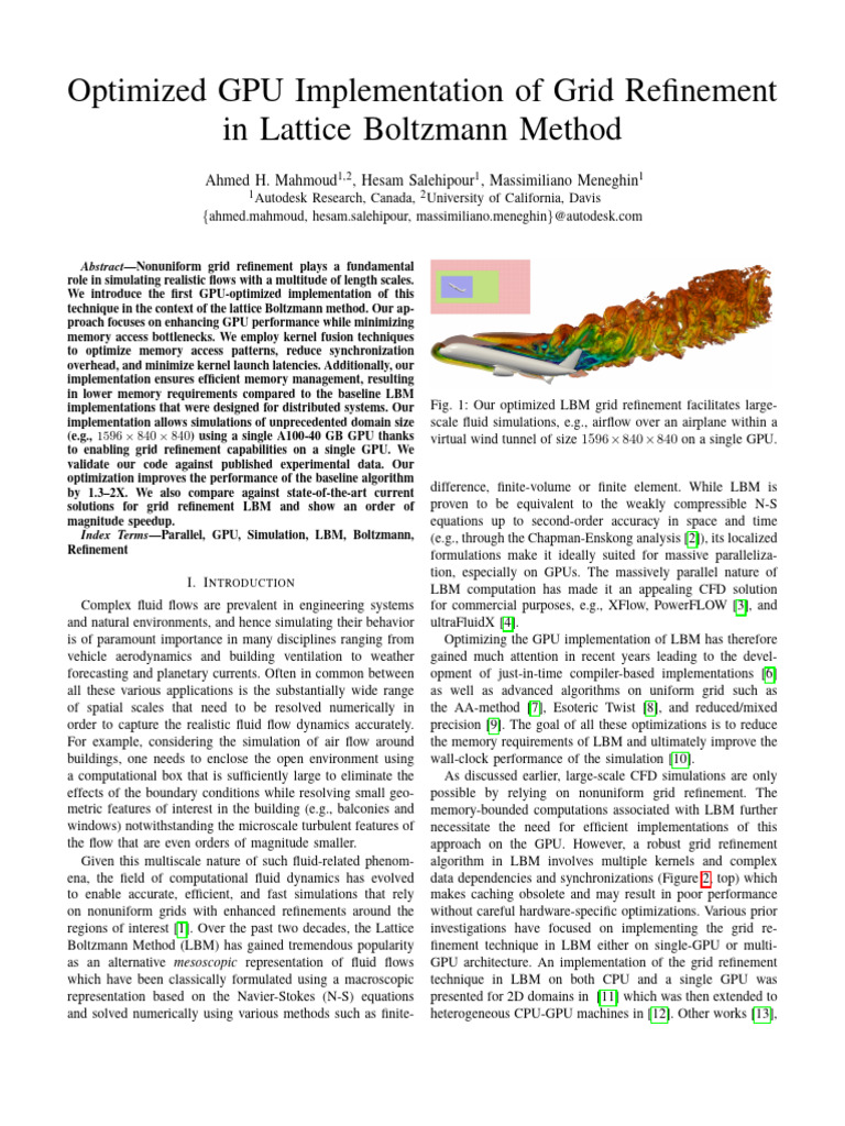 Simulation Gpu Grid Refinement LBM | PDF | Computational Fluid Dynamics | Program Optimization