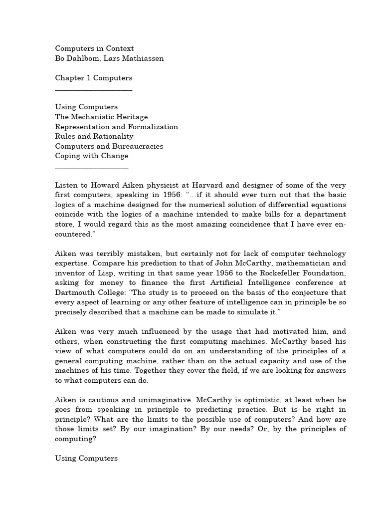 Computers in Context Kap 1 | PDF | Algorithms | Mathematics