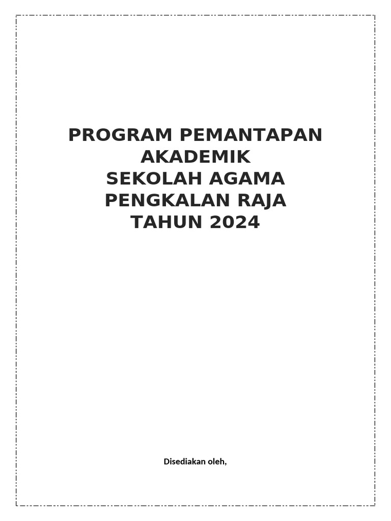 Program Pemantapan Akademik Tahun 2024 | PDF