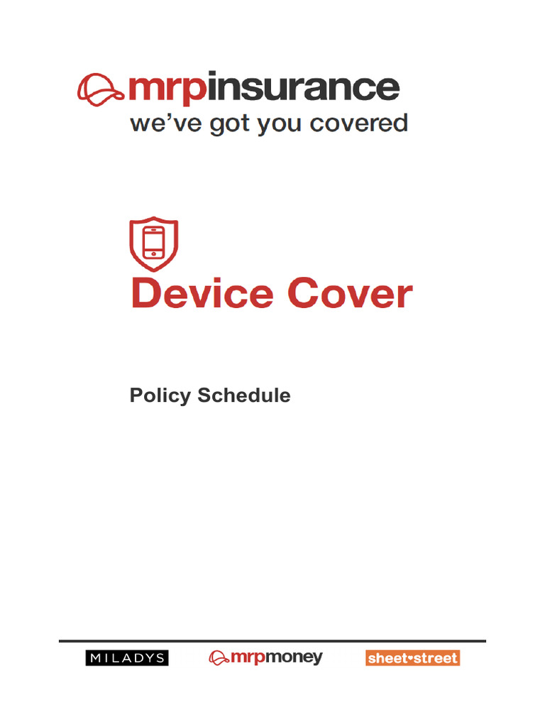 Policy E1C889EC4F Schedule | PDF | Insurance | Financial Services