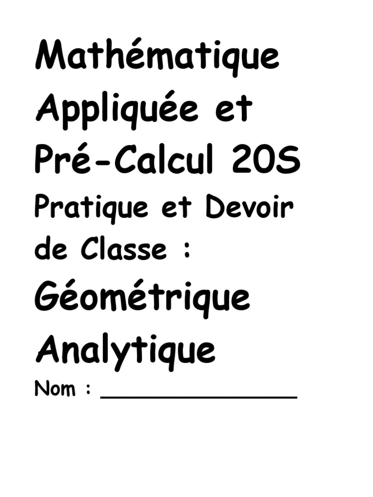 Géométrie analytique en 6ème | PDF | Droite (mathématiques ...