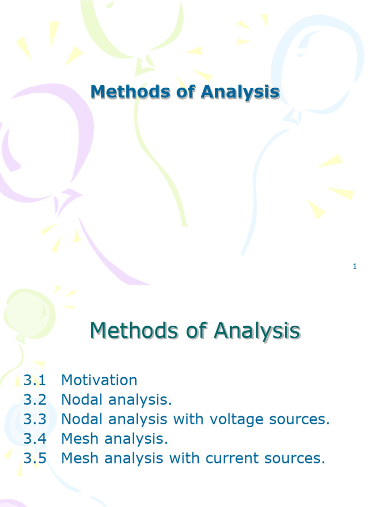 Chapter 3 Methods of Analysis-P1 | PDF | Electrical Network ...