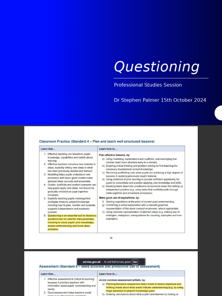 Effective Questioning Techniques in Education | PDF | Question | Cognition