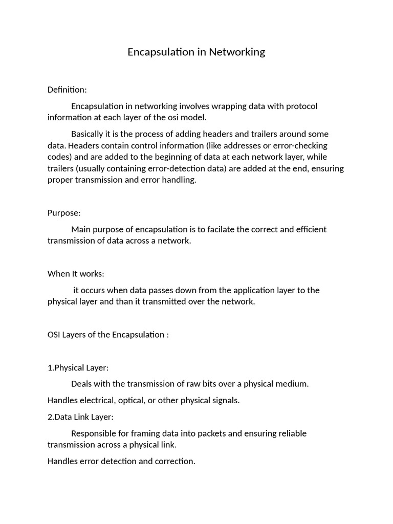 Encapsulation in Networking-1 | PDF | Osi Model | Computer Network