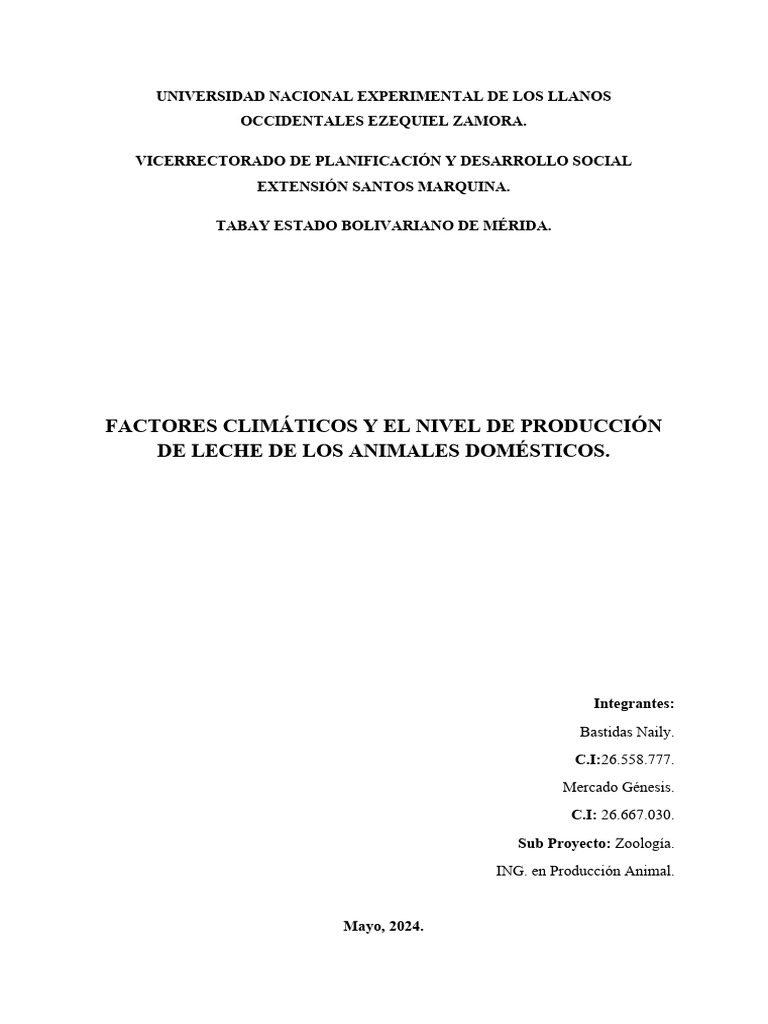 Ecologia Factores Climaticos. | PDF | Clima | Leche