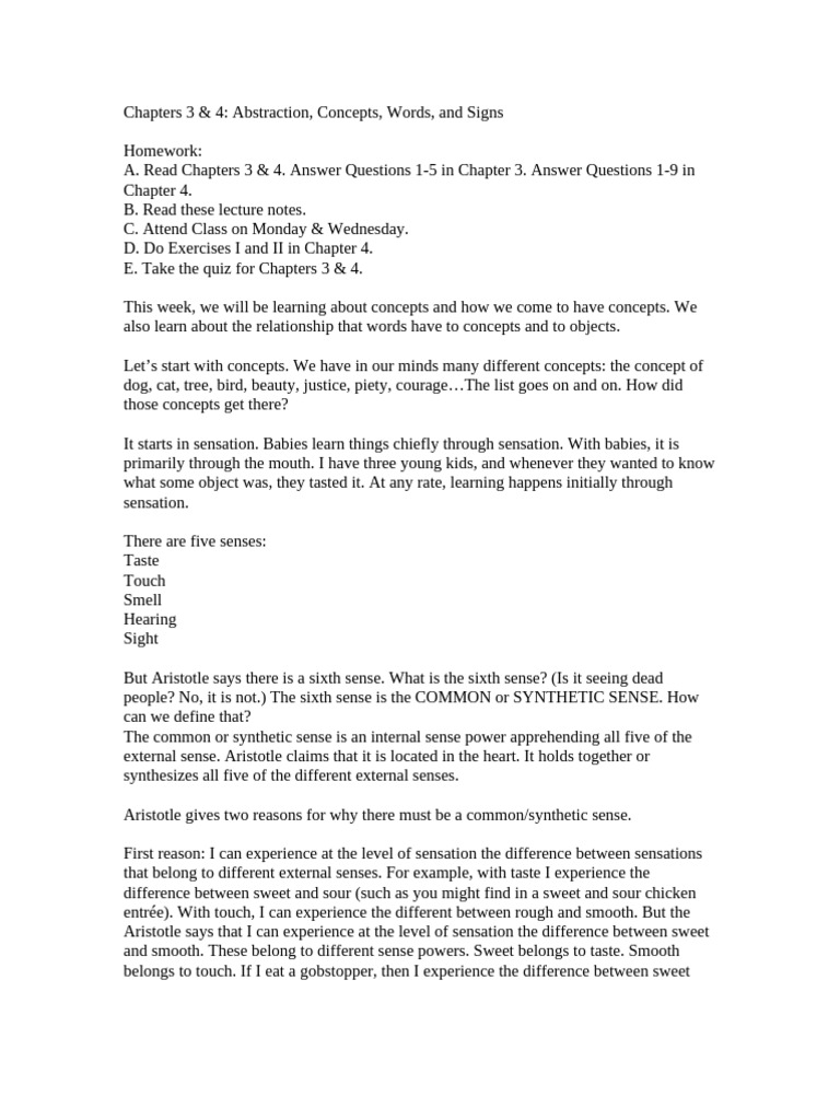 Chapter 3 4 Lecture Notes - Abstraction, Concepts, Words and Signs ...