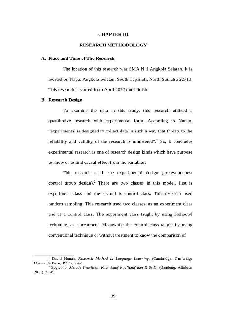 Chapter III | PDF | Experiment | Fluency