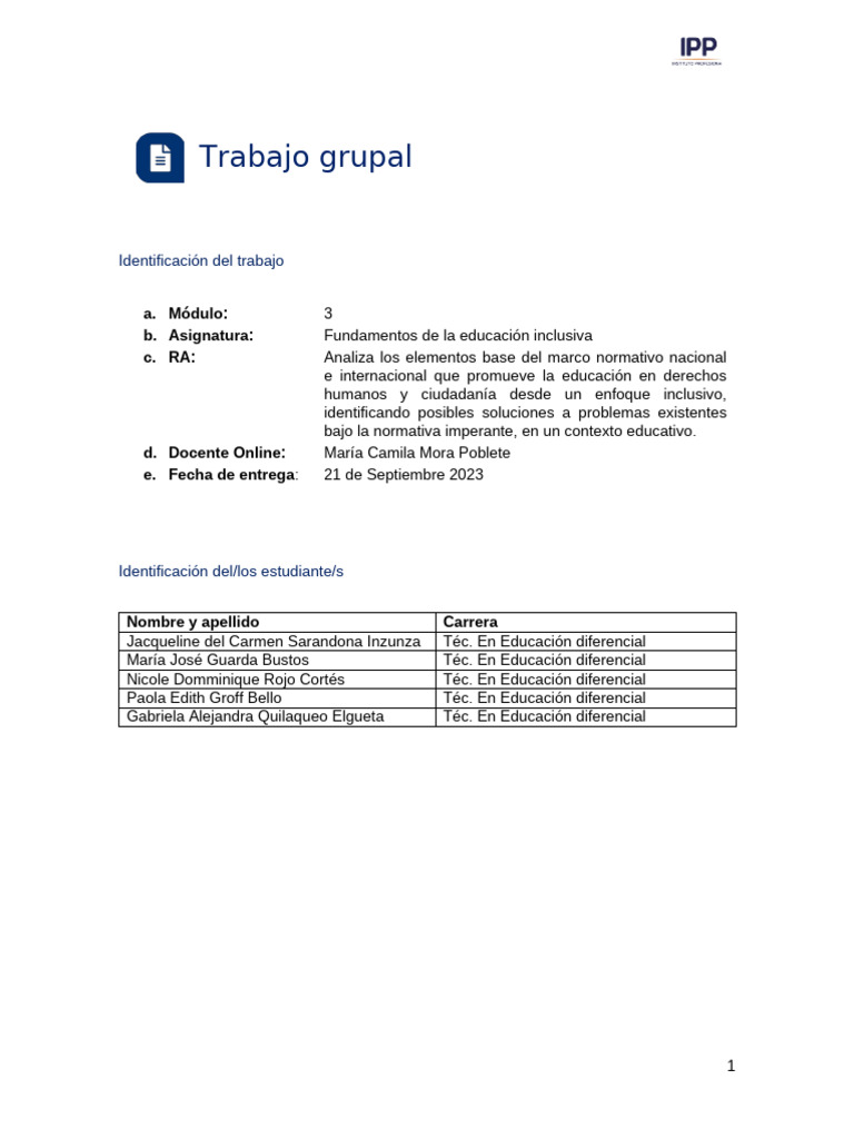 G12 TG M3 Fundamentosdelaeducacioninclusiva | PDF | Unicef | Discriminación