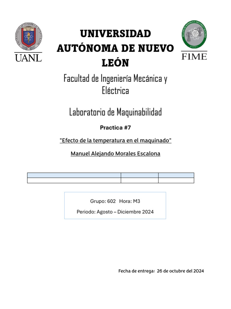 Valh Practica7 Labmaq | PDF | Mecanizado | Temperatura