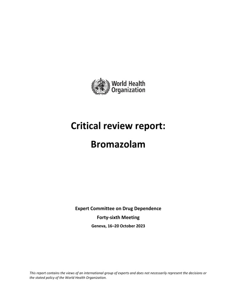 Critical Review of Bromazolam 2023 | PDF | Midazolam | Benzodiazepine