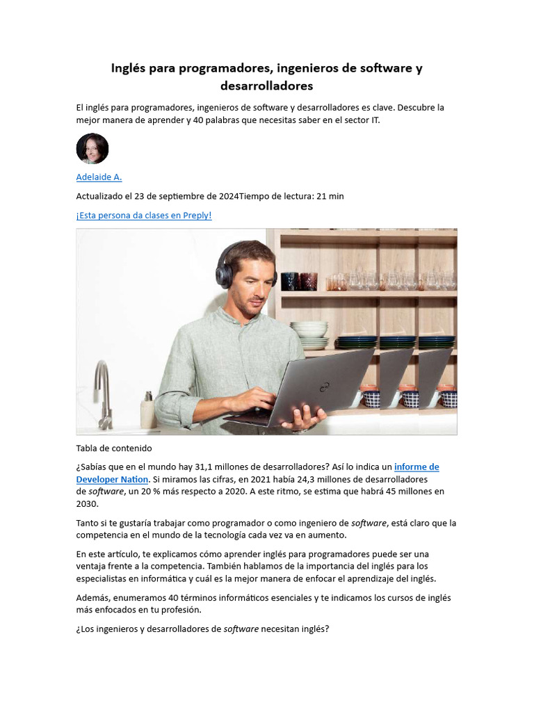 Inglés para Programadores | PDF | Programación de computadoras | Software