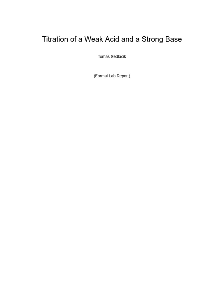 Titration Lab - Weak Acid Strong Base | PDF | Chemistry | Titration