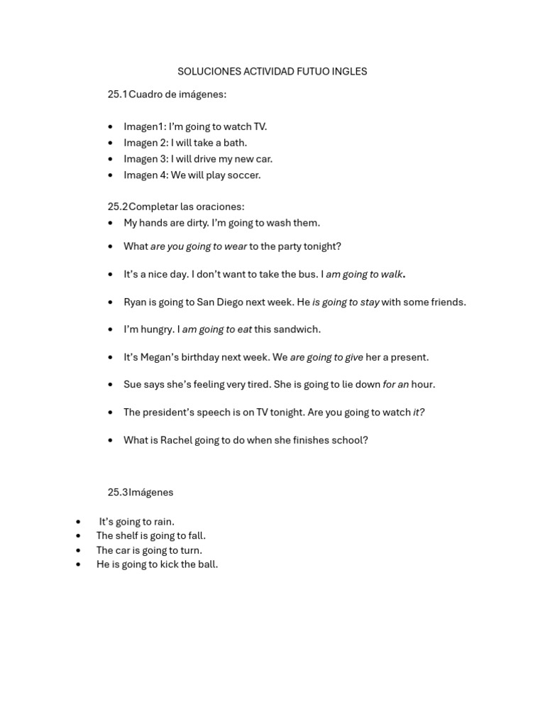 Soluciones Actividad Futuo Ingles - Luisa Fernanda Gonzalez | PDF