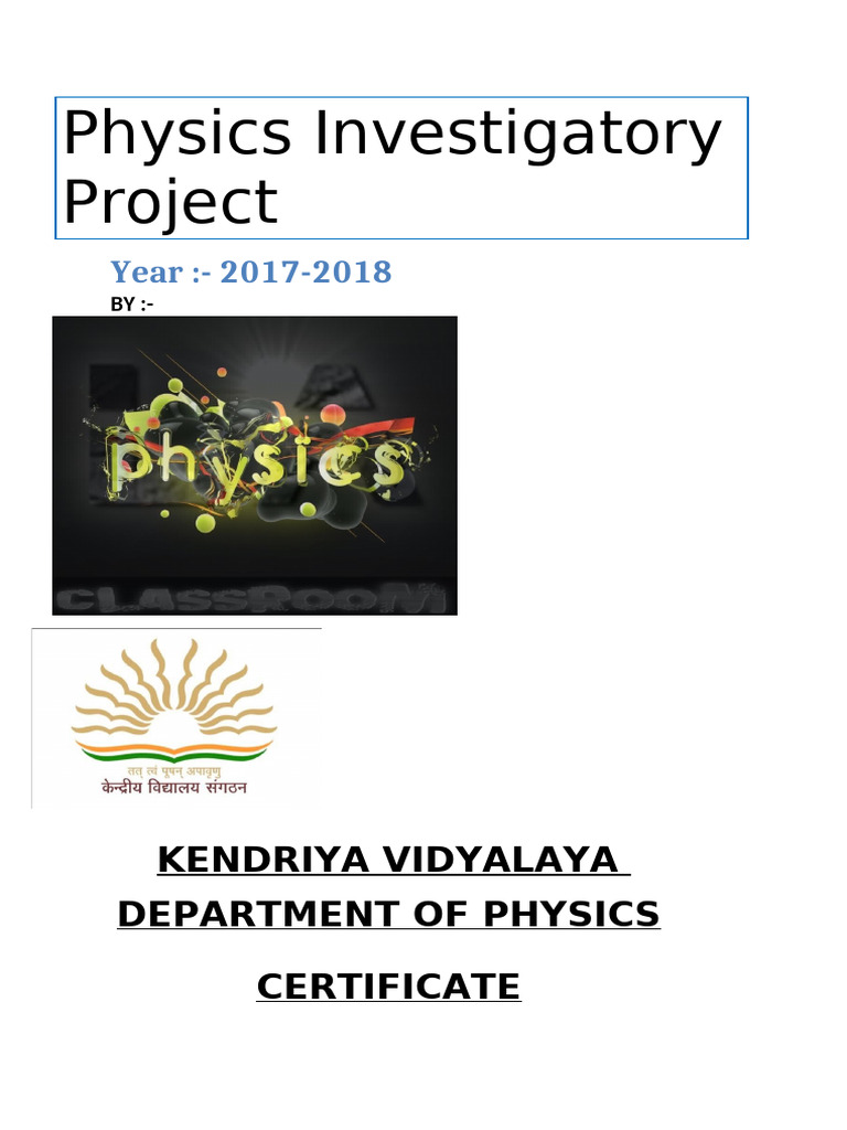 Physics Investigatory Project | PDF | Optics | Electromagnetic Radiation
