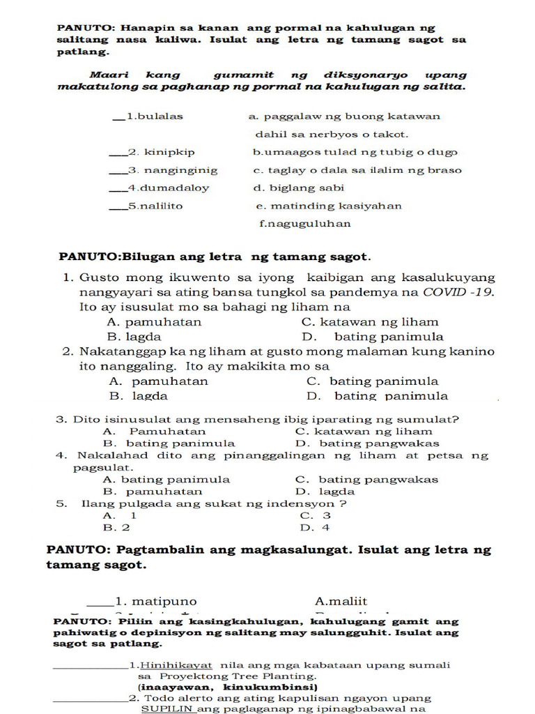 Filipino 4 Reviewer | PDF