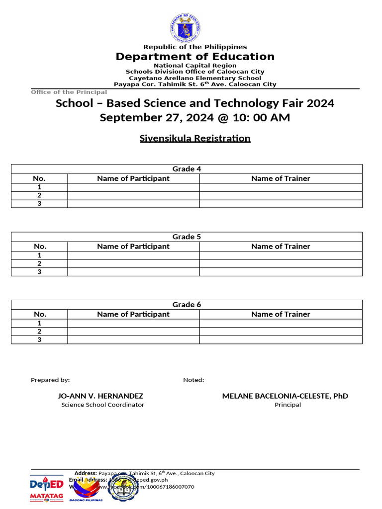 Siyensikula Registration | PDF