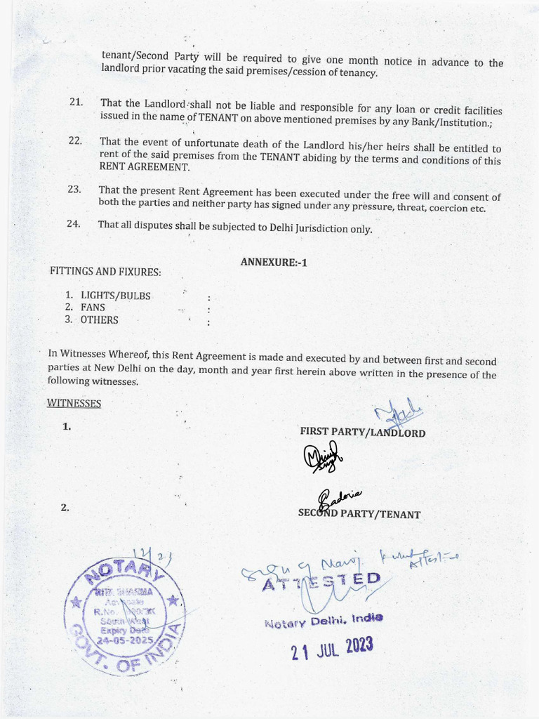 Rent Agree Ment Ps bpg4 | PDF