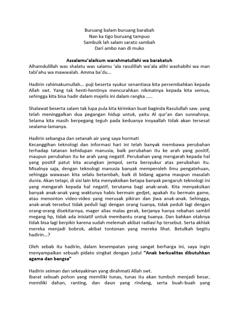 Pidato Hari Anak Nasional | PDF | Agama & Spiritualitas