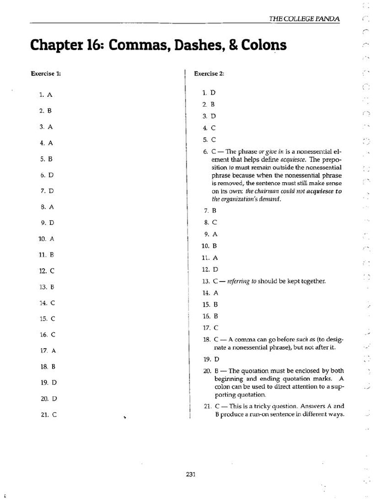Answers The College Panda - SAT Writing | PDF