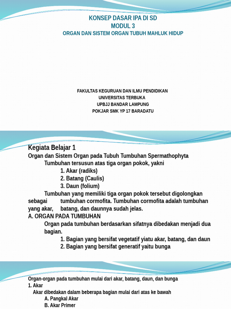 Modul 3 Konsep Dasar Ipa Di SD | PDF | Griya & Taman | Kesehatan Holistik