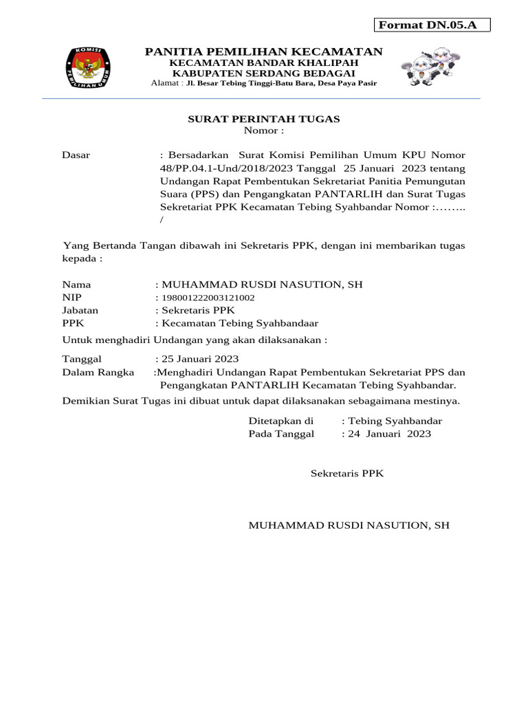 FORMAT .DN.05.A SPT Anggota | PDF