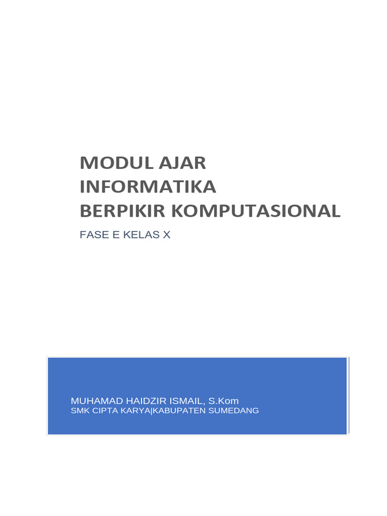 Modul Ajar Informatika Bab1 FIX | PDF | Komputer