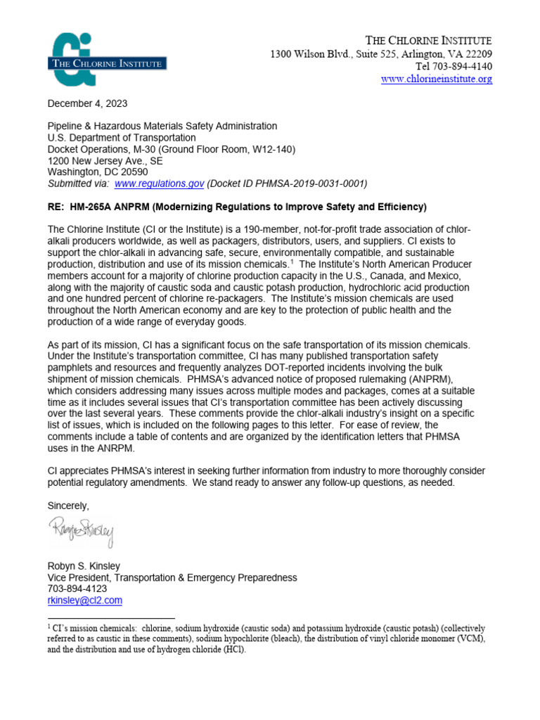 PHMSA 2019 0031 0053 - Attachment - 1 | PDF | Dangerous Goods ...