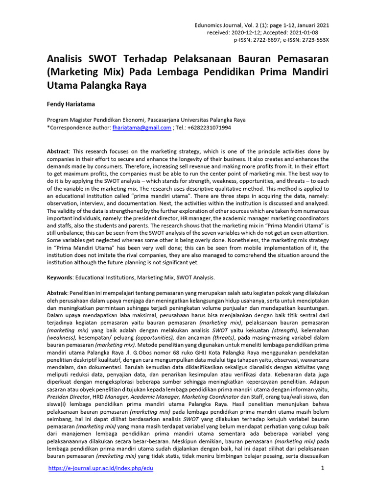 Edunomics,+Fendy Artikel | PDF | Karier & Perkembangan