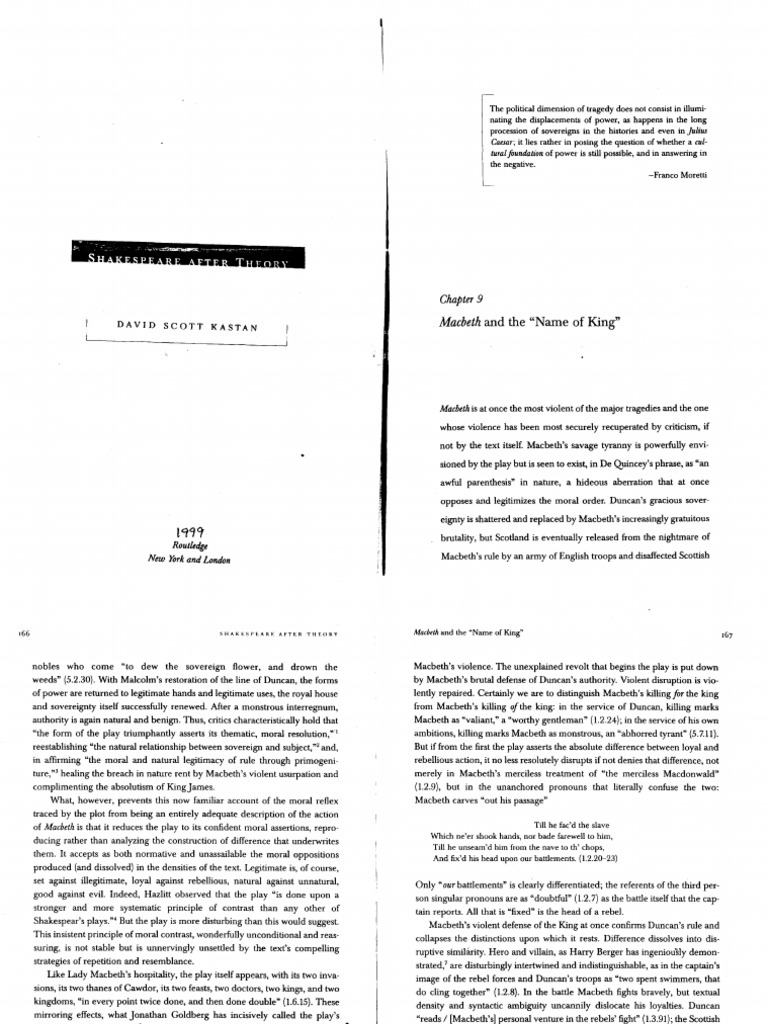 Kastan Macbeth Name of King | PDF