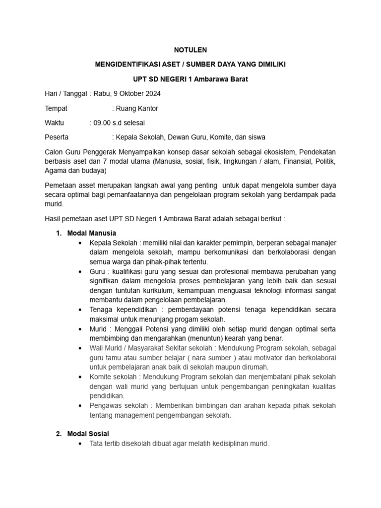 Notulen Hasil Rapat | PDF | Kesehatan Holistik