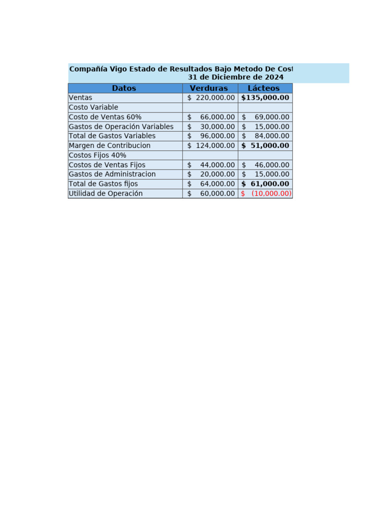 Estado de Resultados Compañía Vigo 2024 | PDF | Negocios | Finanzas y ...