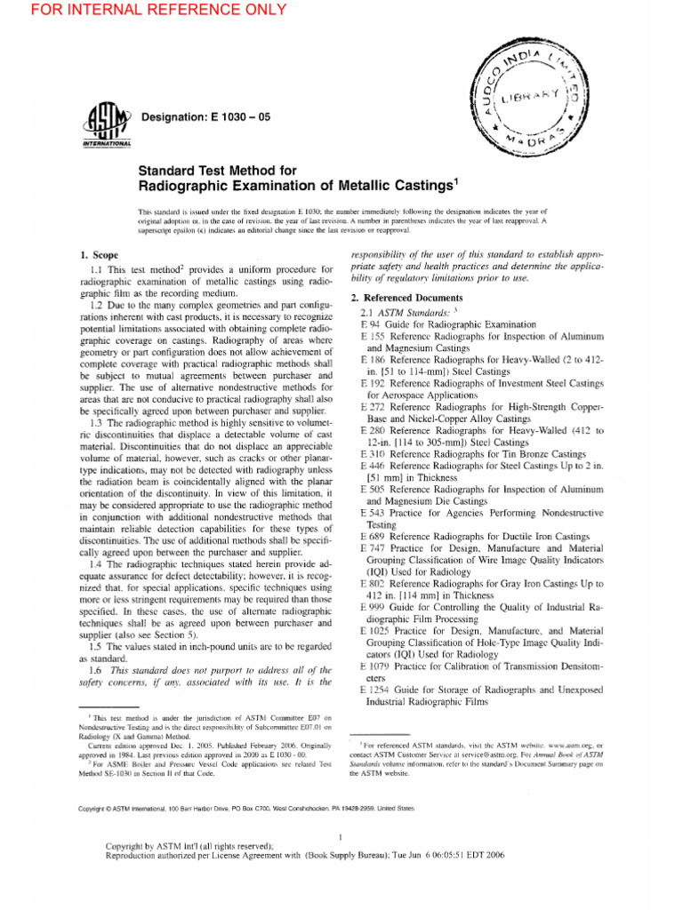 Astm E1030 | PDF