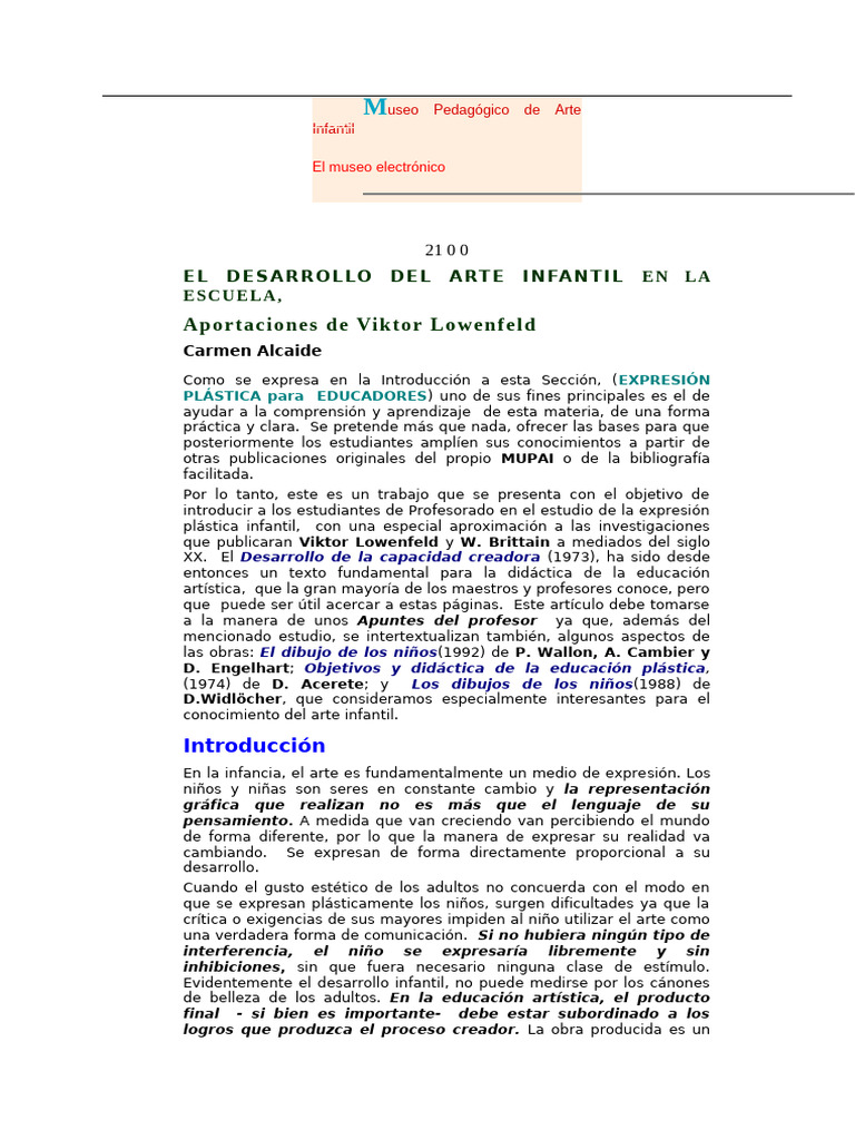 Lowenfeld Desarrollo Del Dibujo | PDF | Color | Dibujo