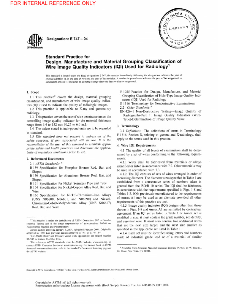PSR 160606 Internal Reference Document | PDF