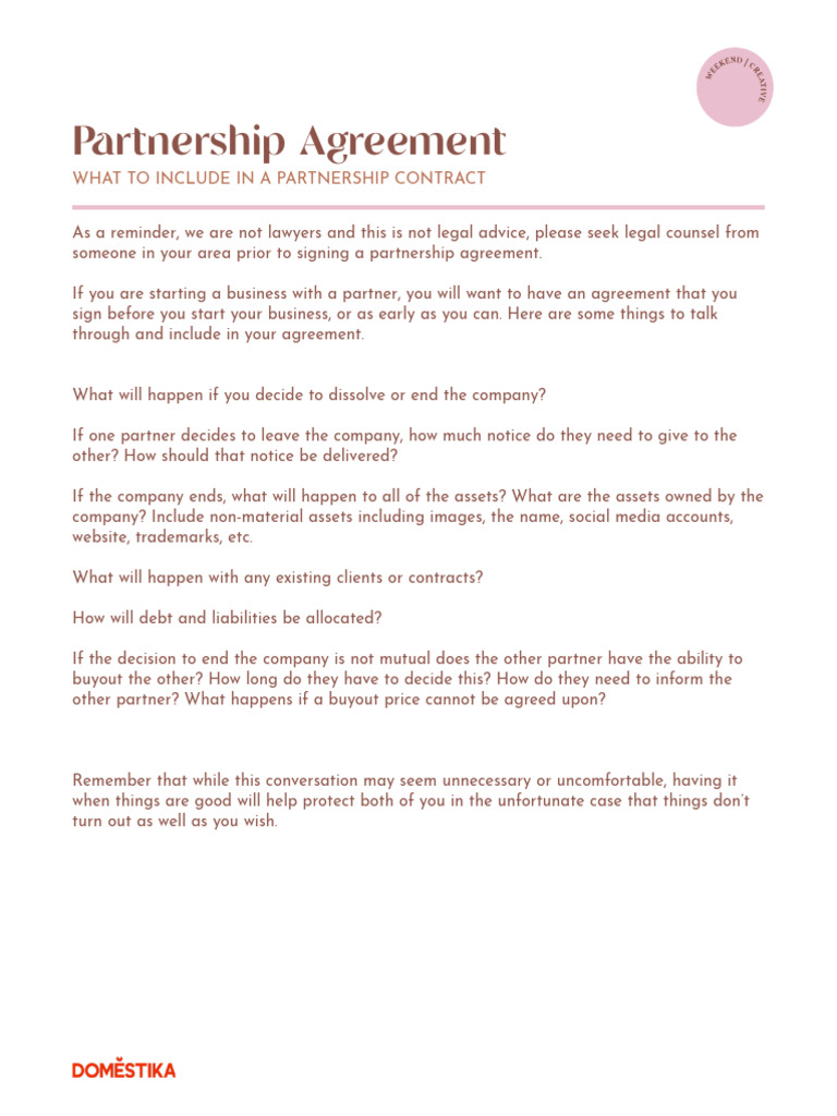 U5 - 01 (PartnershipAgreement) | PDF | Law
