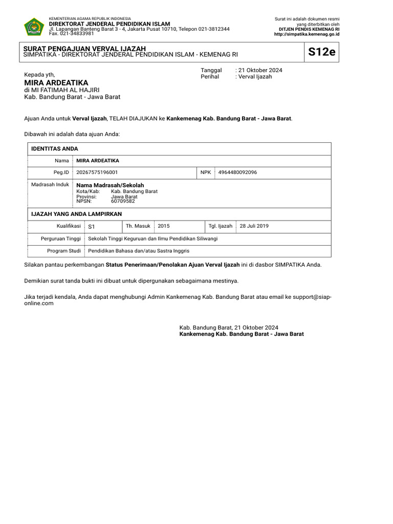 Pusat Layanan PTK Simpatika | PDF