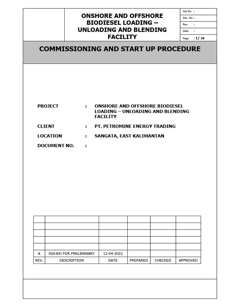 Procedure Commissioning | PDF | Pump | Valve