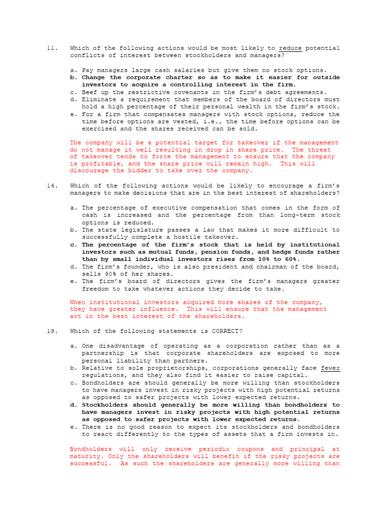 Quiz 1 Solutions | PDF | Diversification (Finance) | Financial Risk