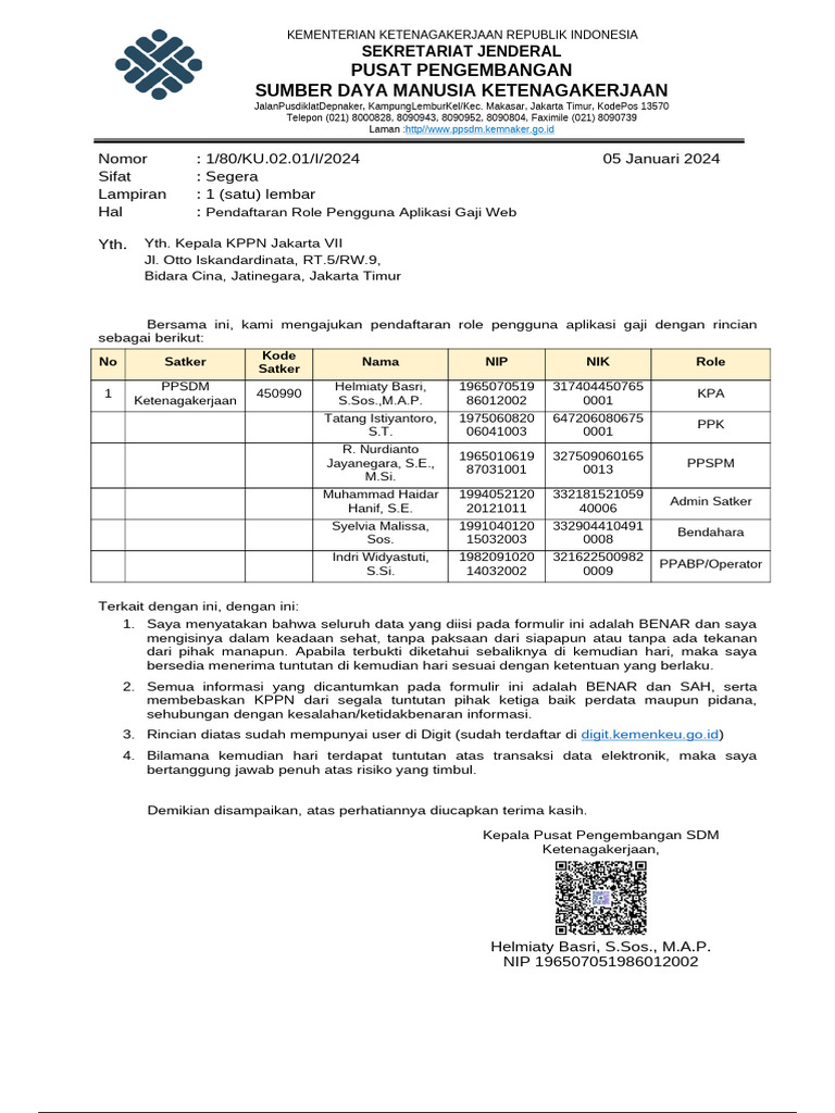 80 - Pendaftaran Role Pengguna Aplikasi Gaji Web | PDF