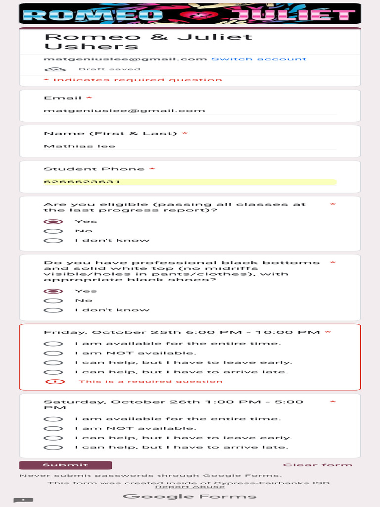 Romeo & Juliet Ushers | PDF