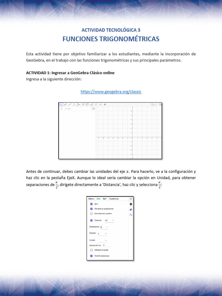 Actividad Tecnolã Gica 3 Funciones Trigonomã©tricas | PDF | Trigonometría | Función (Matemáticas)